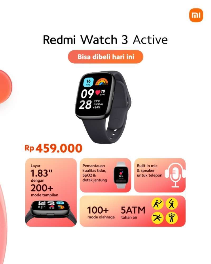 Jual Redmi Watch 4 Active Spesifikasi Original, Murah & Diskon Harga ...