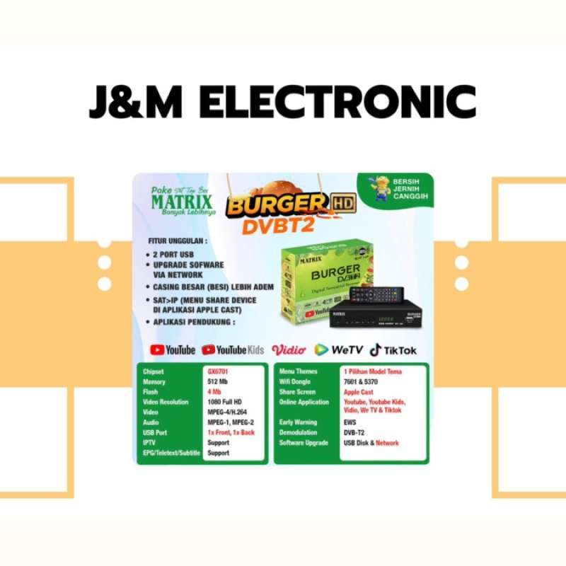 Promo Set Top Box Dvbt2 Receiver Matrix Burger Hijau/stb Matrix Burger ...