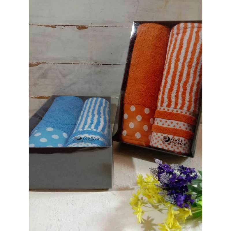 Promo Handuk Gift Set 2 Size 70x140 Terry Palmer Original Couple Biru ...