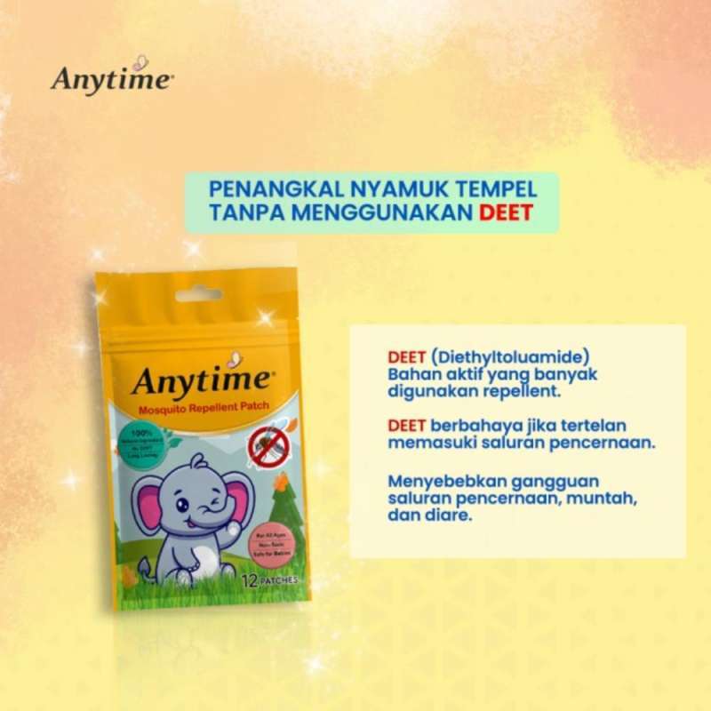 Jual Anytime Mosquito Repellent Patch /12 Sticker Anak Pengusir Anti ...