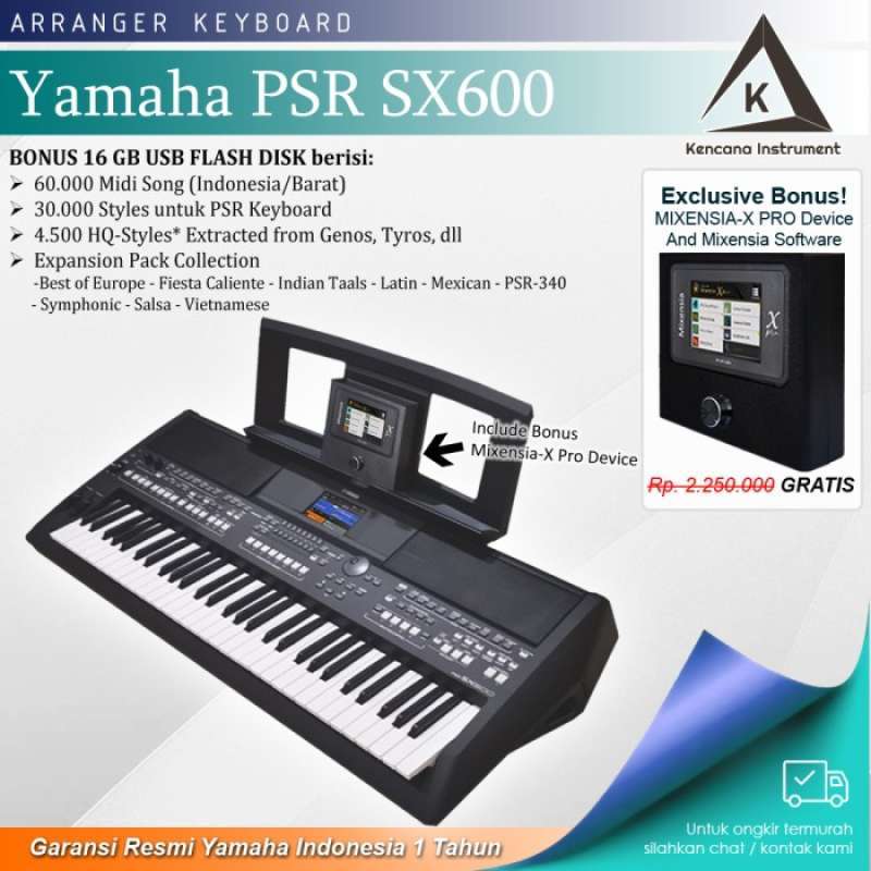 Promo Yamaha Psr Sx600 Keyboard Bundle Hardware Mixensia-x / Psrsx600 ...