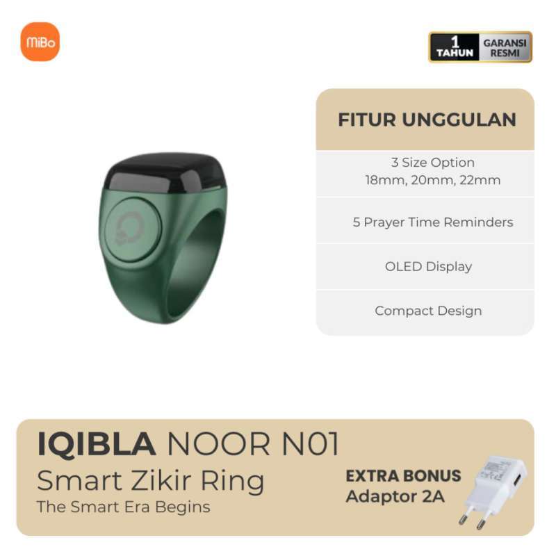 Promo Mibo Iqibla Zikr Smart Ring Noor N01 Cincin Tasbih Muslim Digital Diskon 18% Di Seller ...
