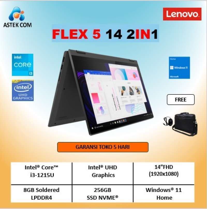 Promo Lenovo Flex 5 14 2in1 Touch Intel I3 1215 8gb 512gb Win 11 14 ...