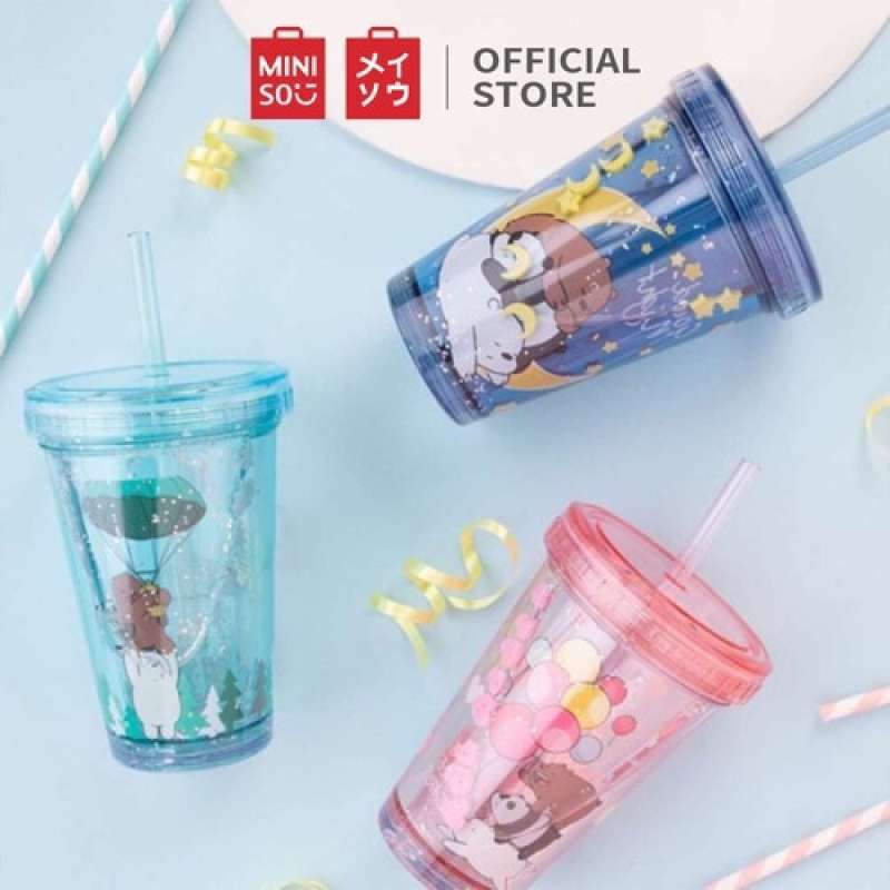 Jual Miniso Botol Minum Tumbler Tempat Air Minum Sedotan Straw 320ml We ...