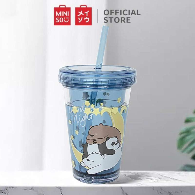 Jual Miniso Botol Minum Tumbler Tempat Air Minum Sedotan Straw 320ml We ...