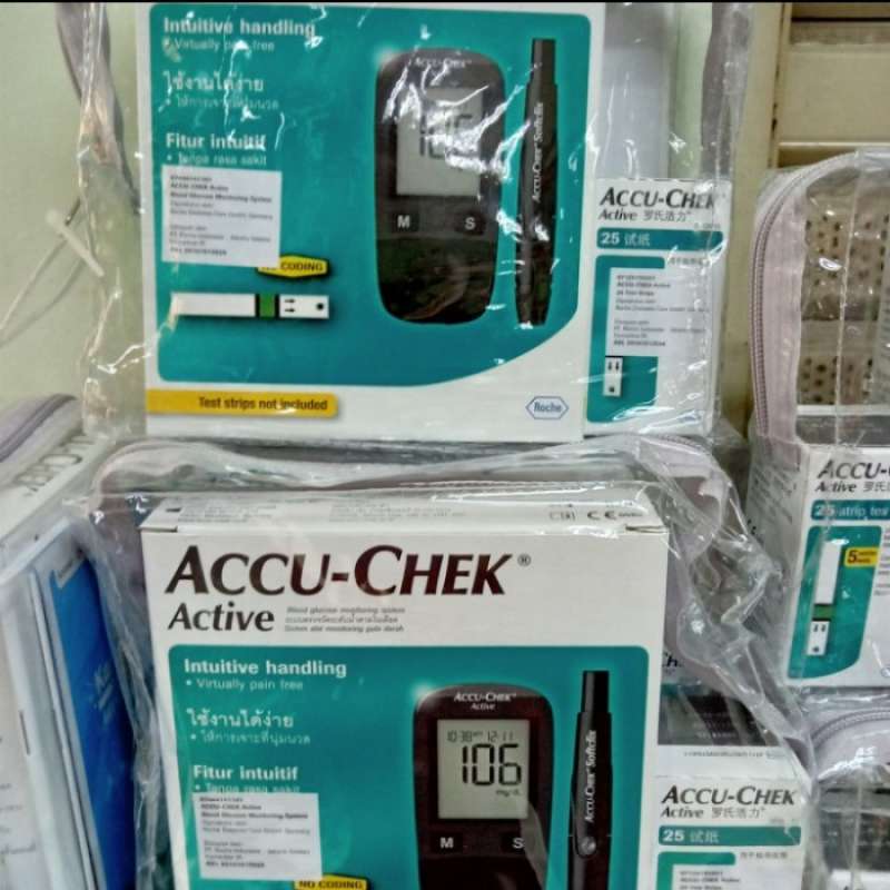 Promo Alat Test Cek Gula Darah /accu-check Active +strip Isi 25 Diskon ...