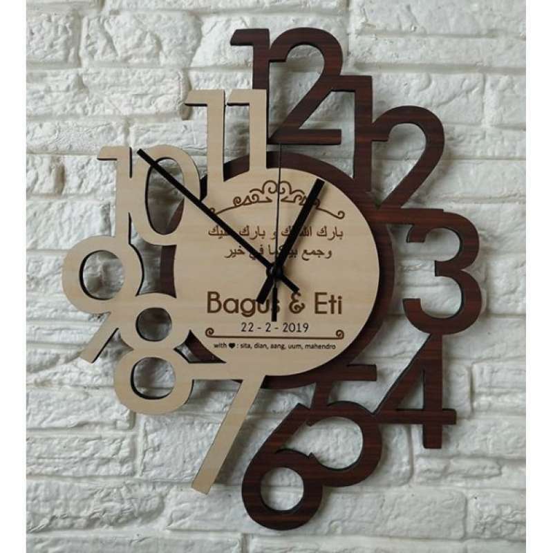 Promo Jam Dinding Kayu Angka Custom Foto 2 Lapis Diskon 28% Di Seller ...