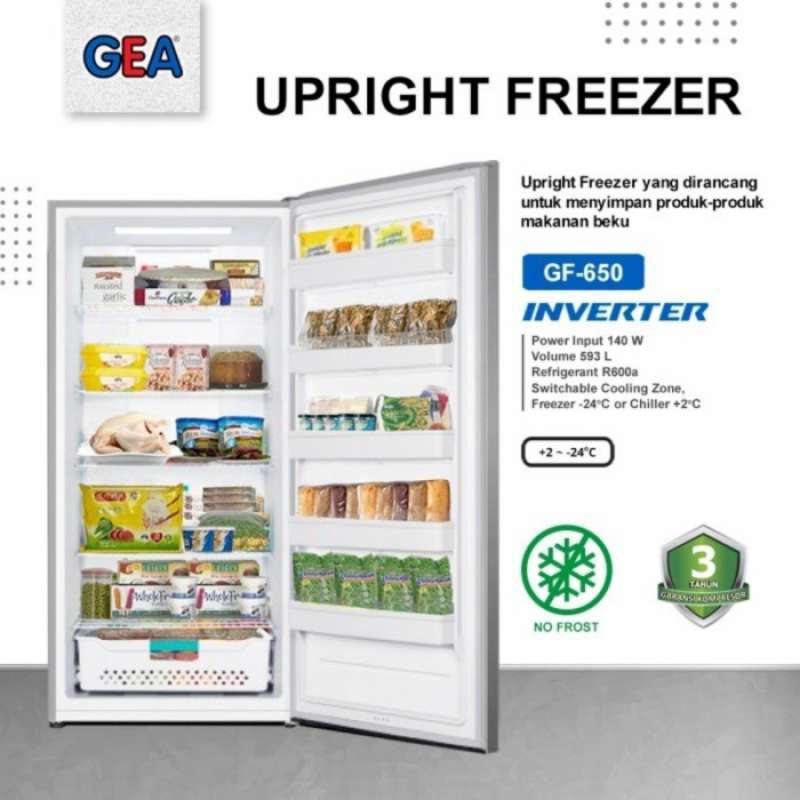 Promo Gea Gf-650 Upright Freezer 1 Pintu Resmi Diskon 2% Di Seller Sn Market - Kebon Kacang ...