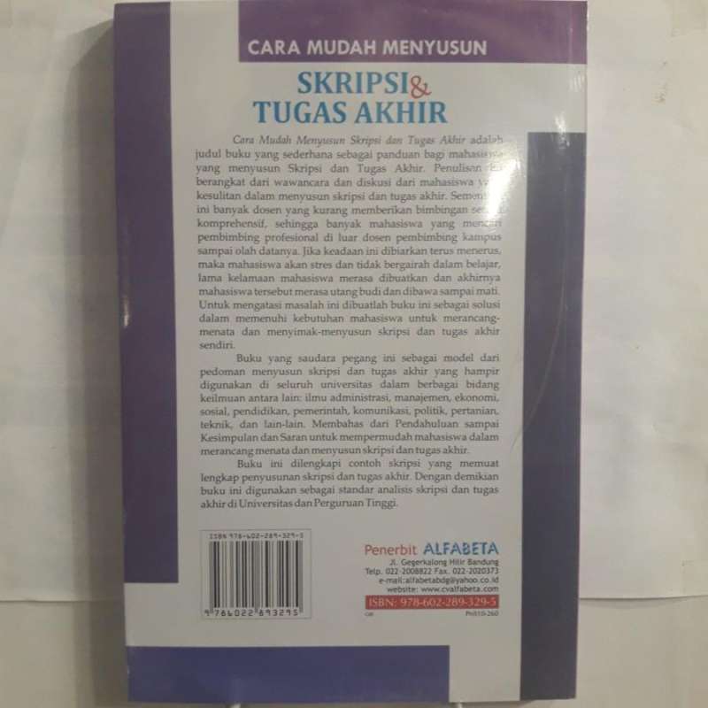 Jual Buku Cara Mudah Menyusun Skripsi Dan Tugas Akhir Di Seller Belik Ilmu - Rejowinangun, Kota ...