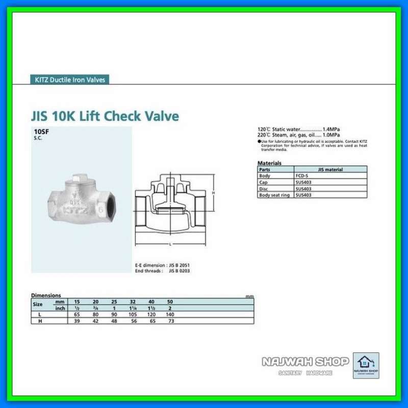 Promo Swing Check Valve / Klep Tabok 3/4 Inch Kitz 20k Tuslah Klep ...