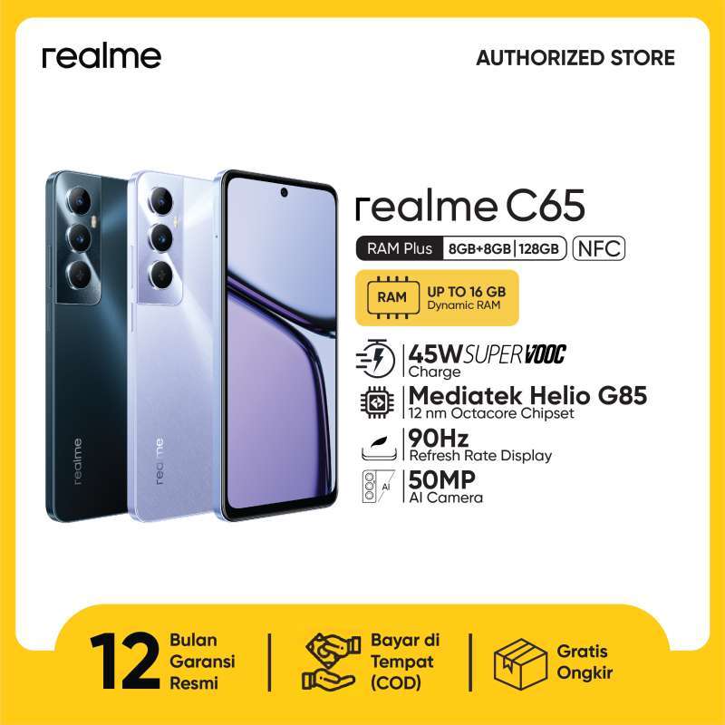 Jual Realme C65 Hp 8*8+128gb Nfc | 45w Fast Charge | 5000mah Massive ...