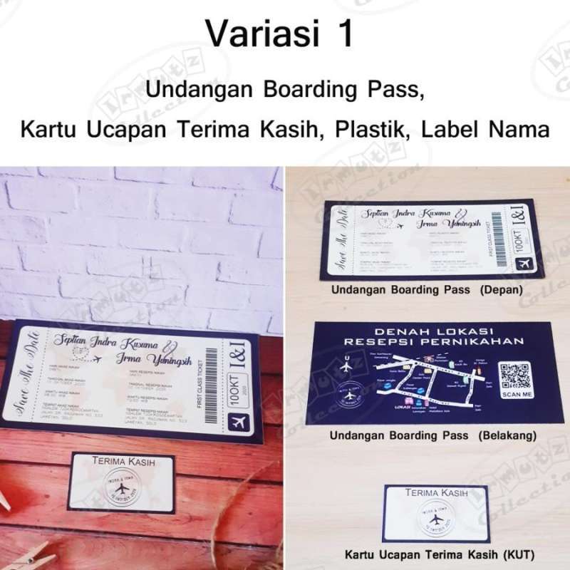 Jual Undangan Pernikahan Unik Murah Model Paspor Passport Boarding Pass ...