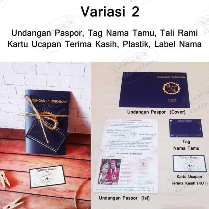 Jual Undangan Pernikahan Unik Murah Model Paspor Passport Boarding Pass ...