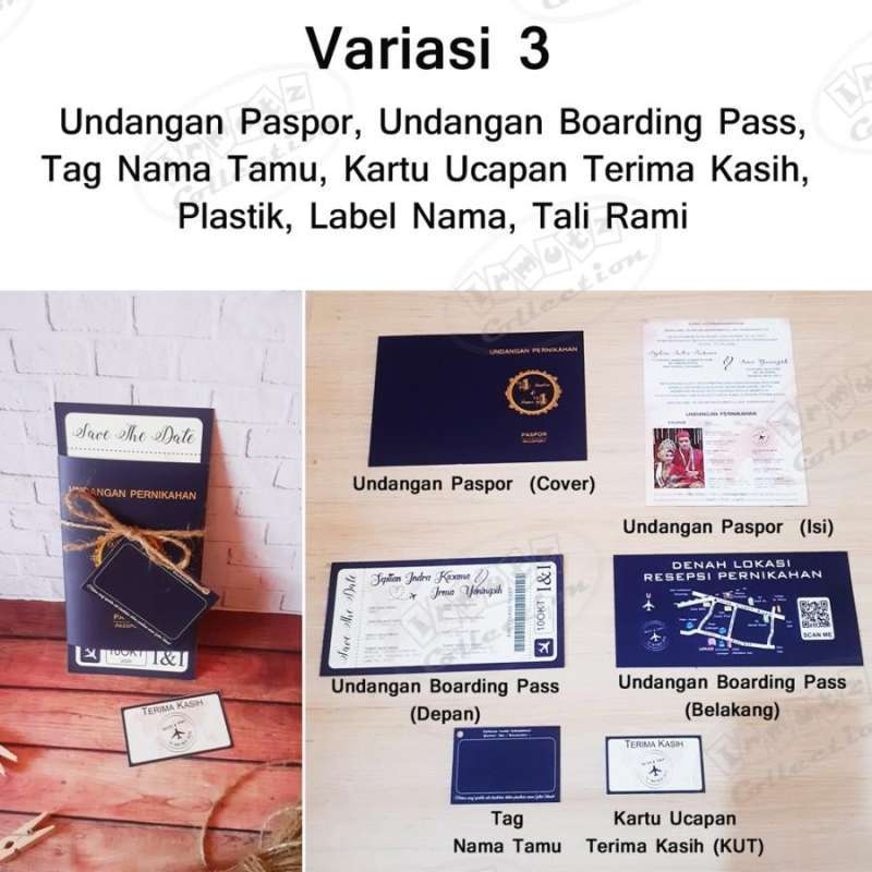 Jual Undangan Pernikahan Unik Murah Model Paspor Passport Boarding Pass ...