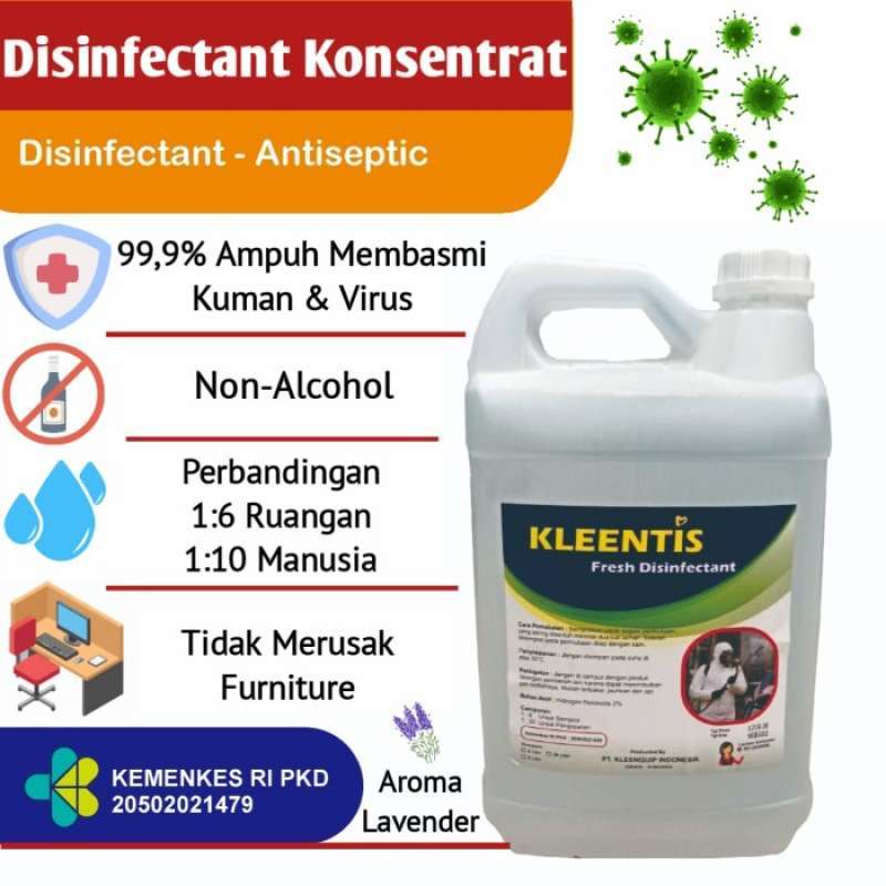 Promo Can Disinfectant Konsentrat Kemenkes Antiseptic Ruangan Kleentis ...