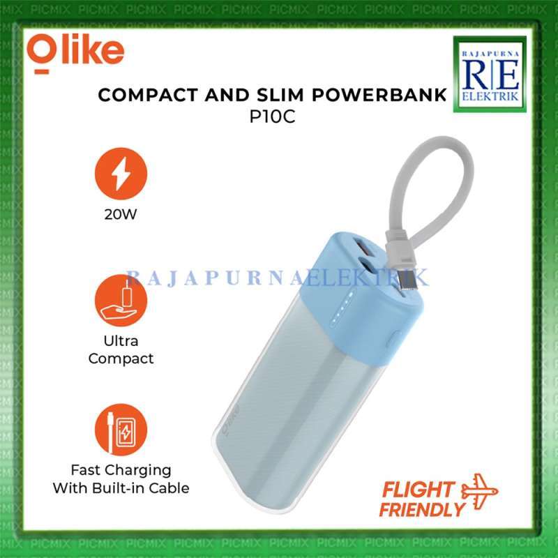 Jual Olike P10c Powerbank 9000mah Built In Cable Compact Portable Fast ...