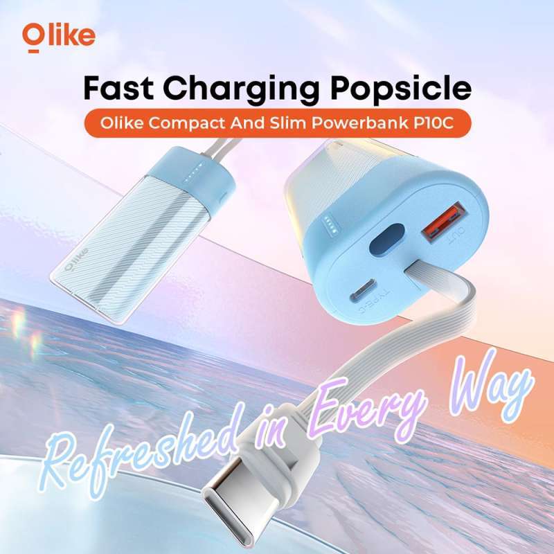 Jual Olike P10c Powerbank 9000mah Built In Cable Compact Portable Fast ...