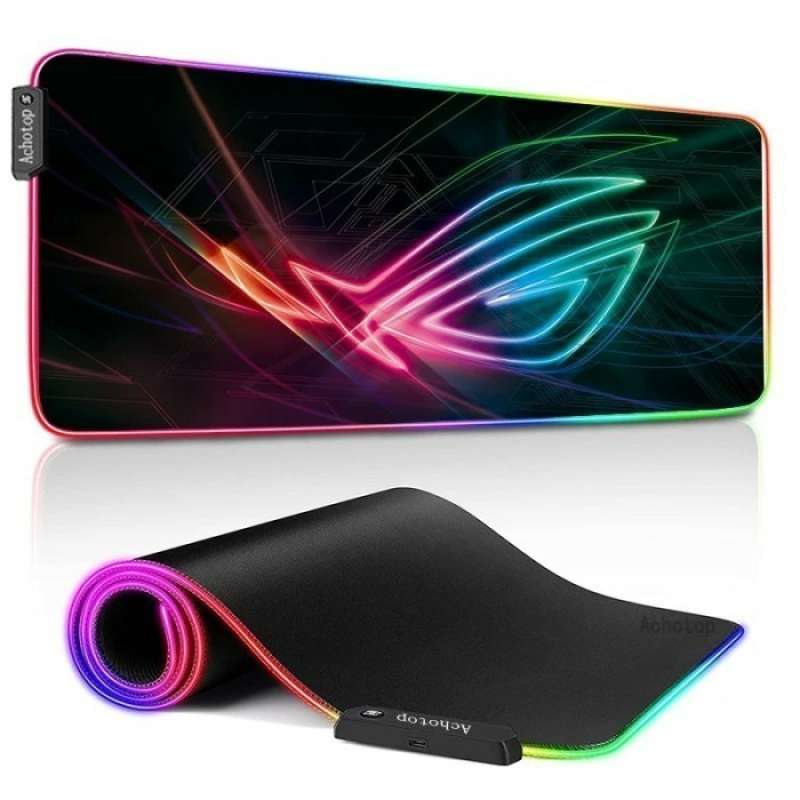 Promo Gaming Mouse Pad Xl 30x80cm Led Rgb Rog Series Diskon 23% Di ...