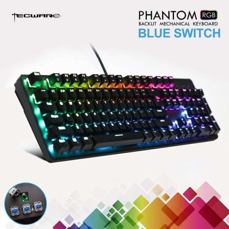 Promo Tecware Phantom 104 Rgb Mechanical Full Size Keyboard - Blue ...