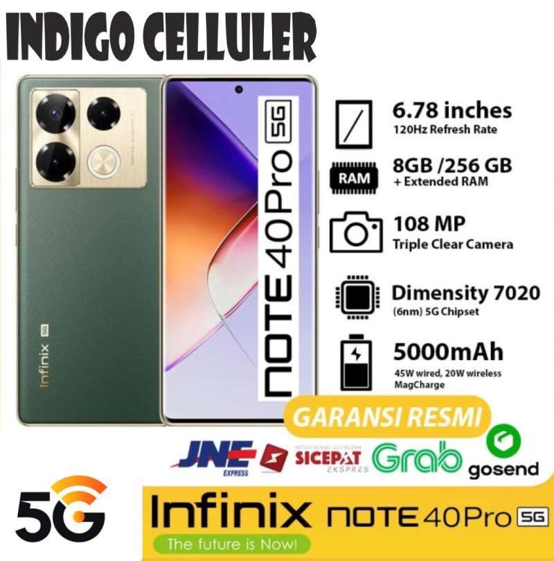 Jual Infinix Note 40 Pro 5g Ram 8/256gb Garansi Resmi - Vintage Green Di Seller Indigo Mart ...