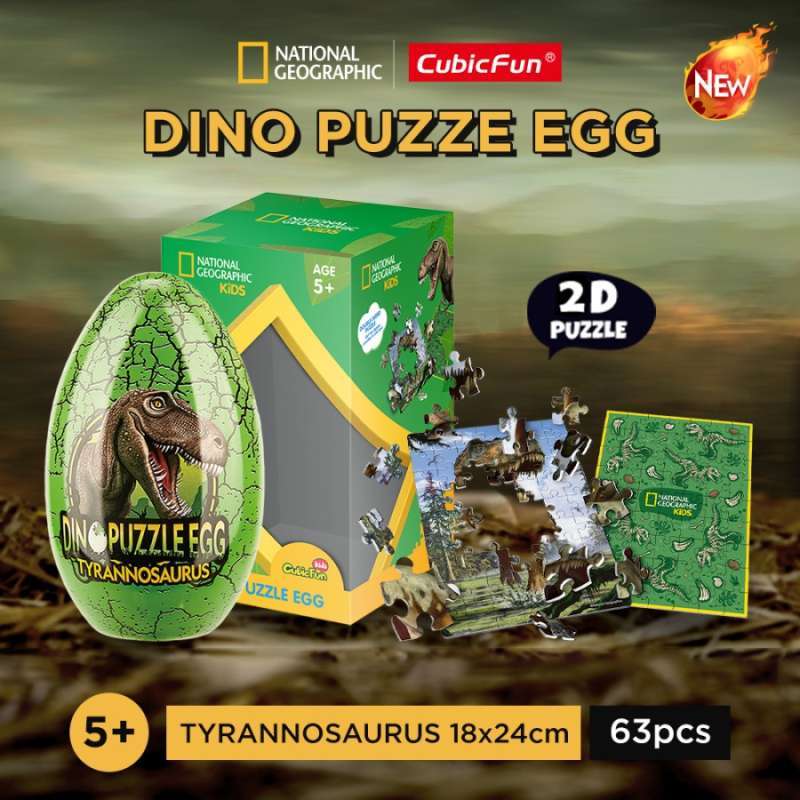 Jual Cubicfun 2d Puzzle National Geographic Dino Egg: Tyrannosaurus (t ...