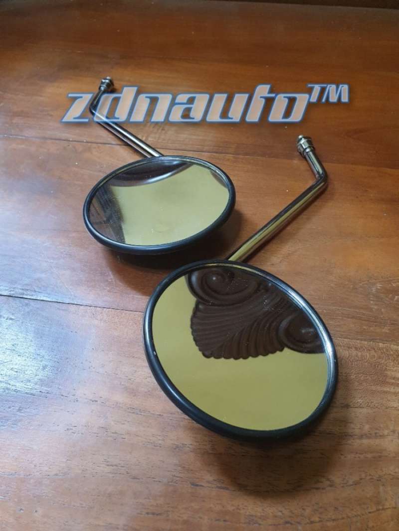 Promo Spion Motor Model Bulat Hitam Plastik Besi Trail Vintage Retro ...