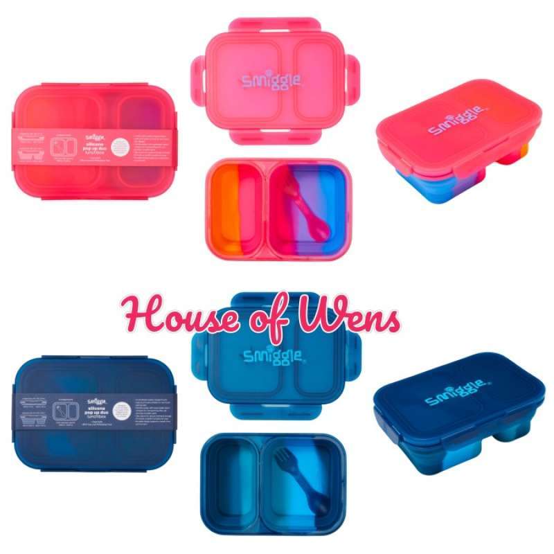 Promo Smiggle Pop Up Silicon Lunchbox Duo Original - Kotak Makan ...