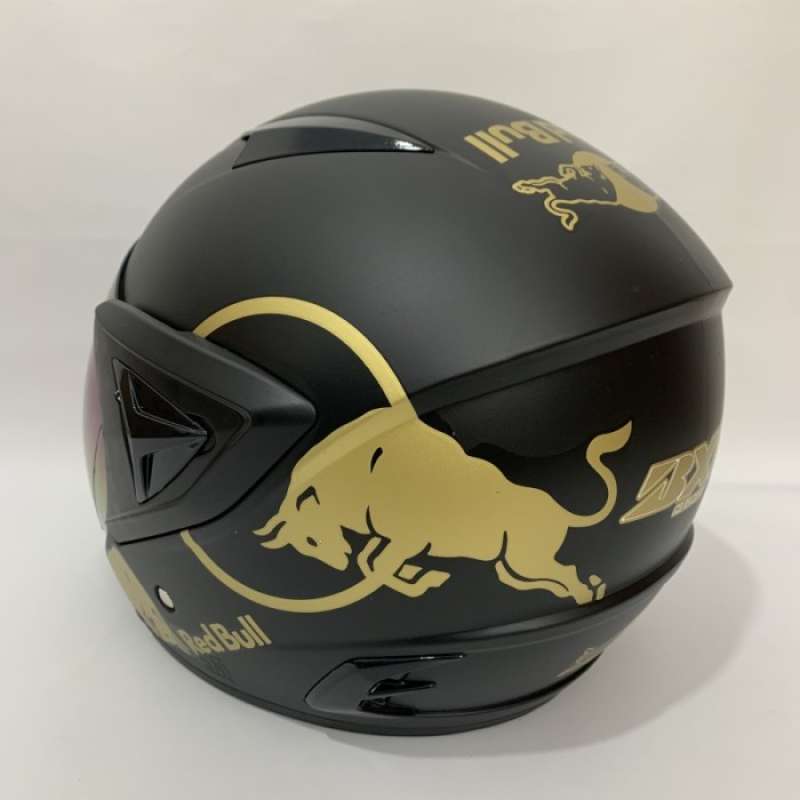 Promo Helm Jp13 Red Bull (gold) Hitam Doff Half Face Helm Dewasa Sni ...