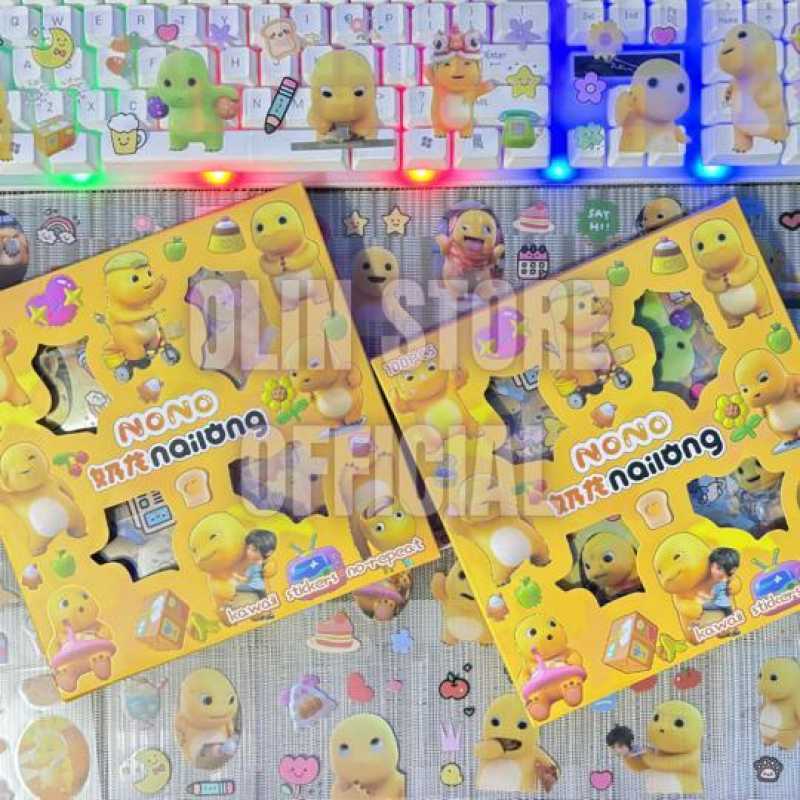 Promo Sticker Nono Nailong Dino Kuning Momo Stiker Lucu Viral Aesthetic ...