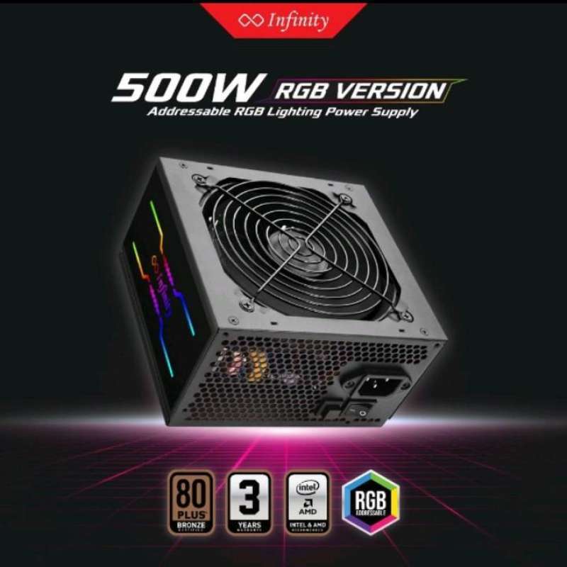 Jual Power Supply Infinity 500w 80+ Brozne Rgb 500w Di Seller Tunggal ...
