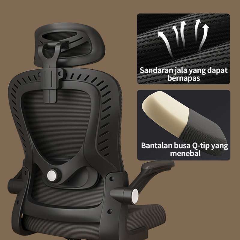 Promo Yup Kursi Ergonomis Dengan Sandaran Dan Sandaran Tanga - Hitam ...