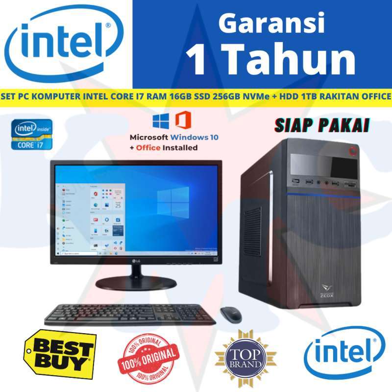 Jual Komputer Rakitan Set Pc Komputer Intel Core I7 Ram 16gb Ssd 256gb ...