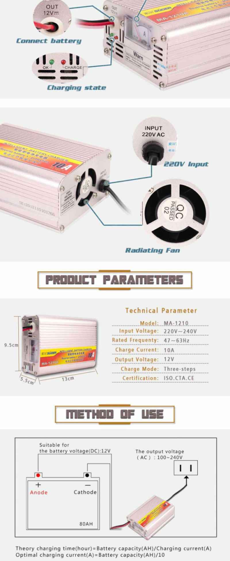 Promo Suoer 12v 10a Automatic Car Battery Charger (ma-1210a) Diskon 11% Di Seller Toplets Shop ...