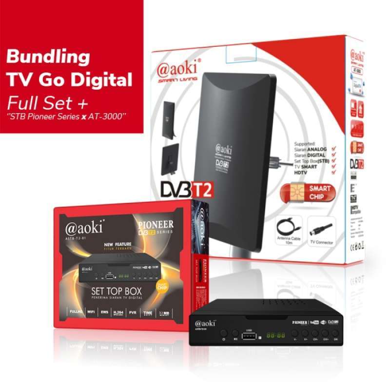 Jual Aoki Bundling Stb Set Top Box Tv Digital Receiver Penerima Siaran Full Di Seller Noelle ...