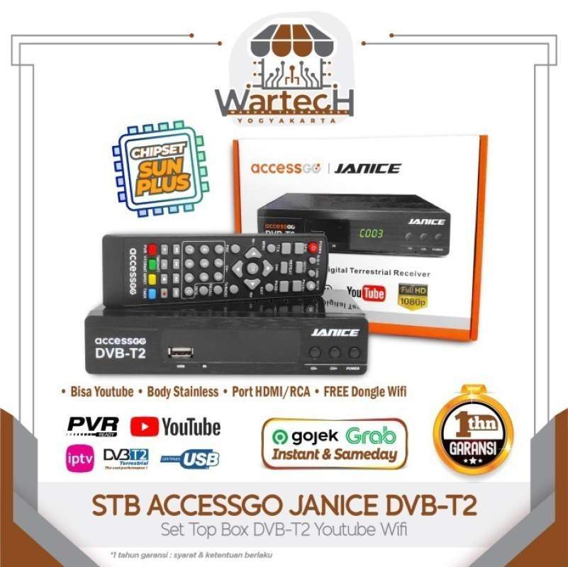 Jual Stb Dvb-t2 Accessgo Janice Body Full Metal Set Top Box - Stb ...