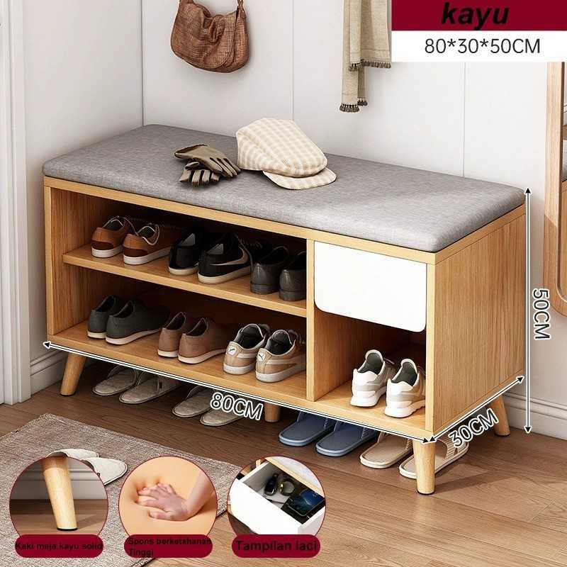 Promo Rak Satu Rak Satu Sofa Rak Satu Susun Shoe - D:（80cm）kayu Diskon ...