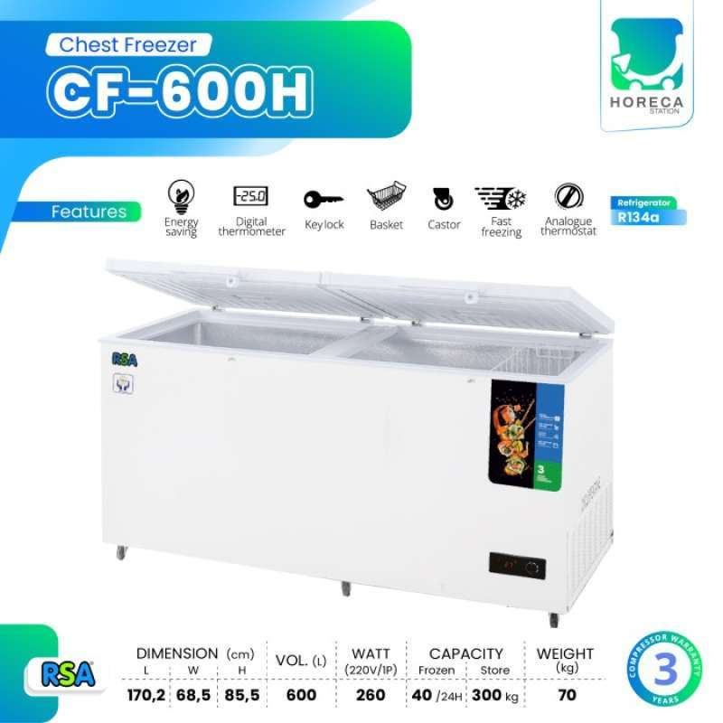 Promo Rsa Chest Freezer Box 500 Liter Cf-600h / Cf 600h / Cf 600 H Diskon 23% Di Seller Bogatyy ...