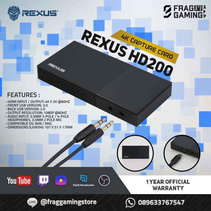 Promo 100% Produk Ori Rexus Hd200 Hdmi 4k Game Capture Card Stream And ... Promo 100% Produk Ori Rexus Hd200 Hdmi 4k Game Capture Card Stream And ...