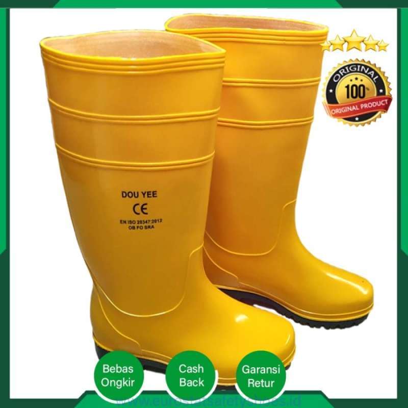 Promo Sepatu Boots Proyek Apd Kuning Tinggi Bahan Pvc Premium Tebal ...