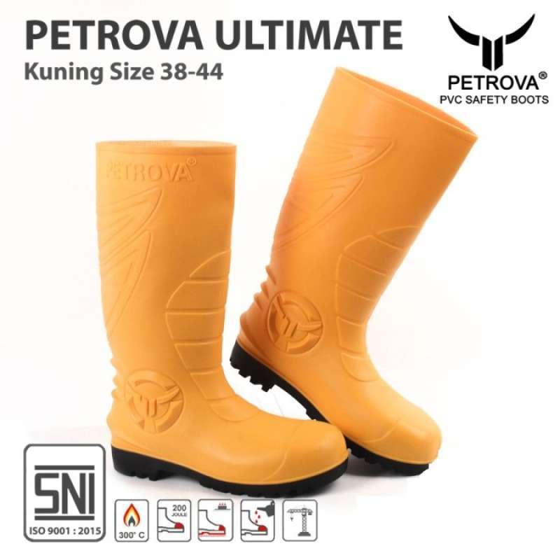 Promo Sepatu Boot Safety Tinggi Petrova Ultimate Steel Toe Pvc Boots ...