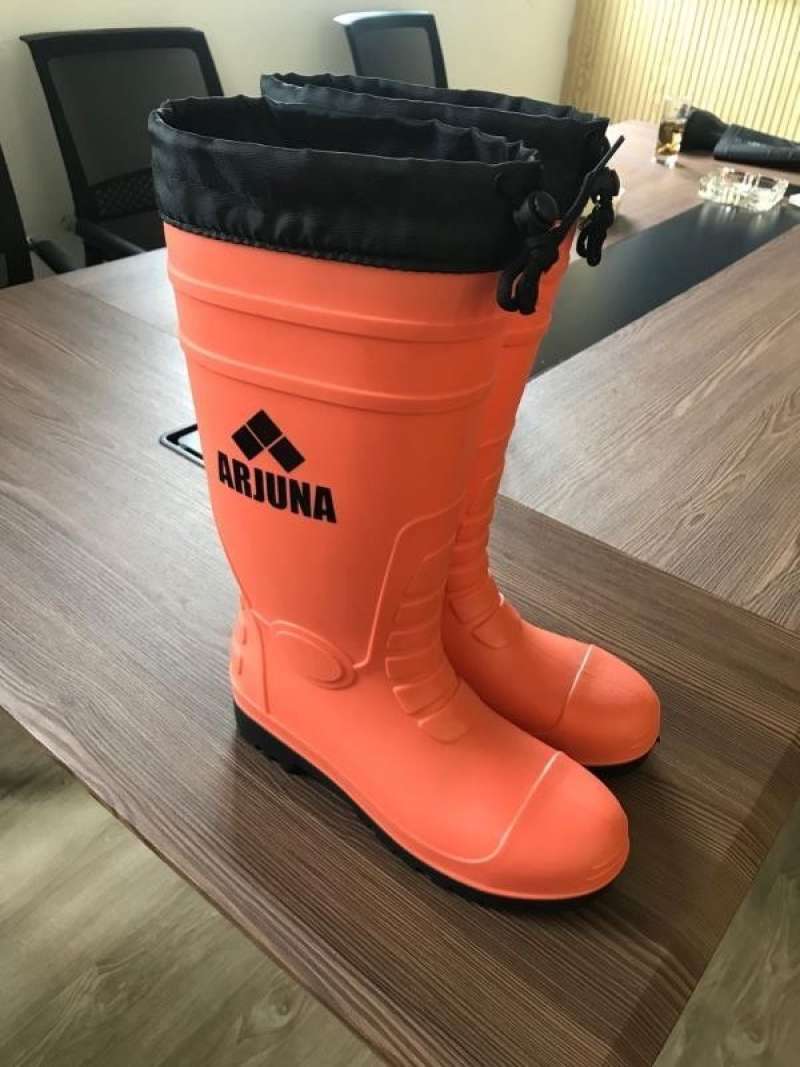 Promo Sepatu Boot Safety Shoes Orange Pvc Steel Cap, Bottom Water Proof ...