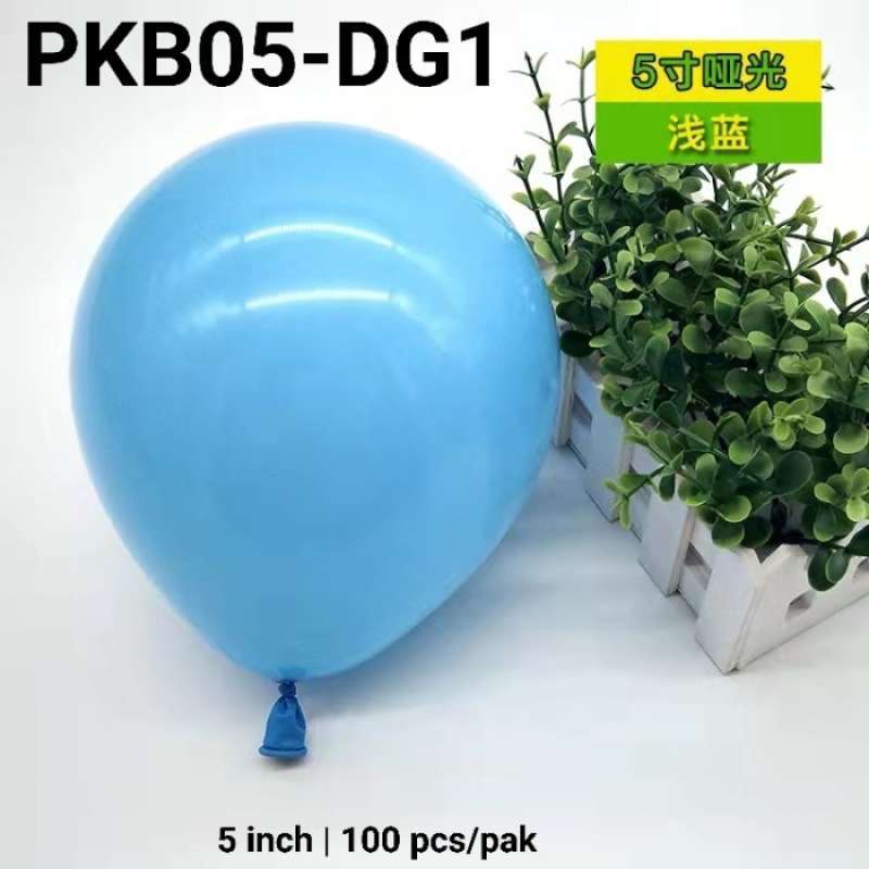 Promo Pkb05-dg1 Balon Latex 5 Inch 1 Pak 100 Doff Sky Blue Biru Muda ...