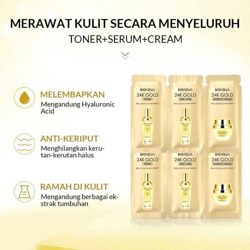 Promo Bioaqua 24k Gold Series | Toner | Serum | Facial Cleanser | Cream ...