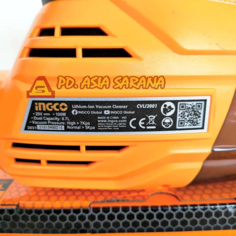 Jual Cordless Vacuum Cleaner Portable Ingco Cvli2001 Penyedot Debu P20s ...