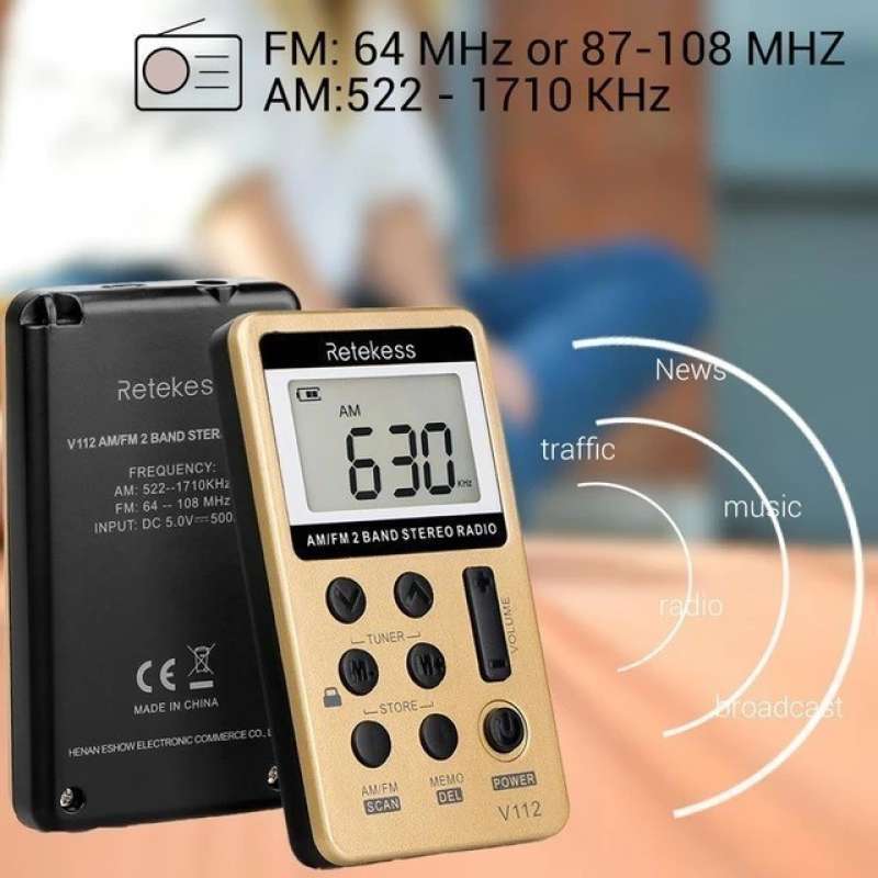 Jual Retekess V112 - Am Fm Stereo Radio Receiver - Radio Fm Portabel Di Seller Noelle ...
