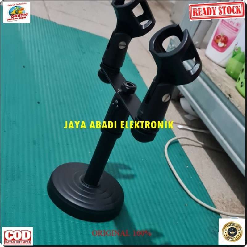 Promo Tiang Stand Mic Holder Cabang 2 In 1 Mik Standing Diskon 23% Di ...
