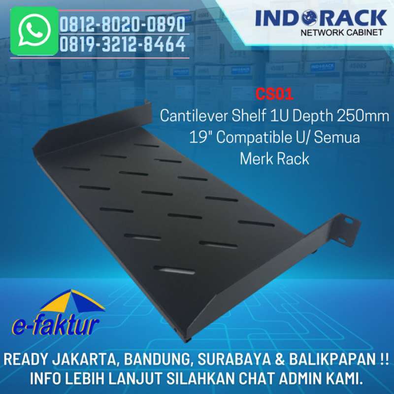 Promo Indorack Cantilever Shelf 1u Depth 250mm / Wallmount / Close Rack Diskon 23% Di Seller ...