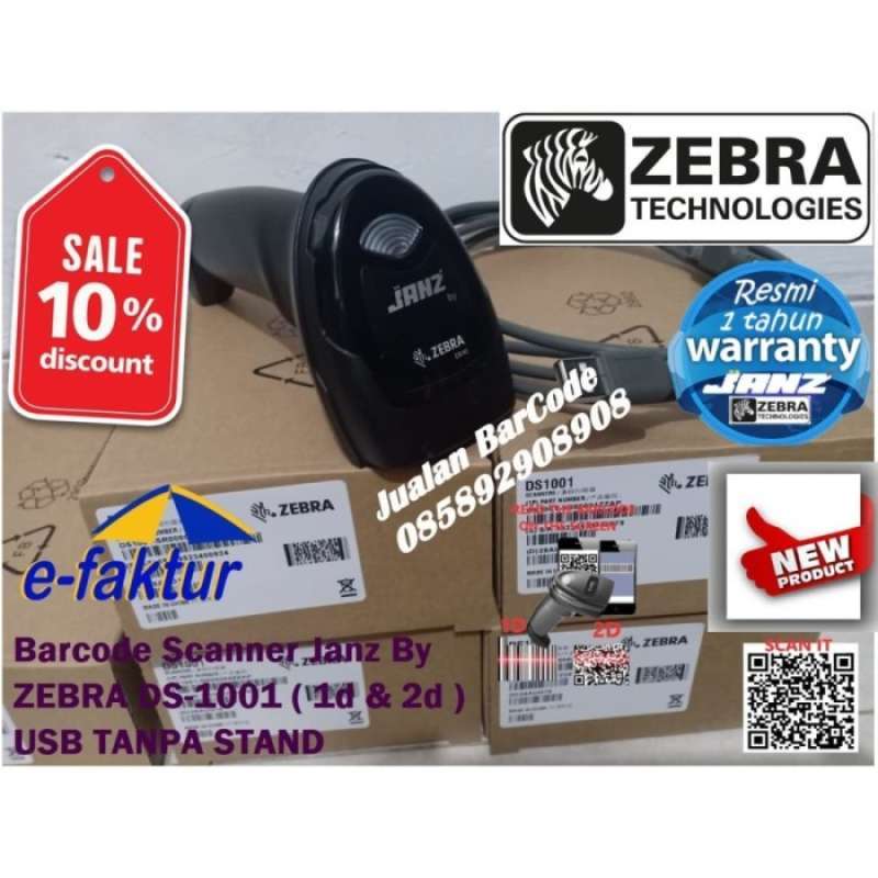 Promo 2 Dimensi & 1dimensi Barcode Scanner Zebra Ds1001 Ds-1001 | Ds-10 Usb Diskon 23% Di Seller ...