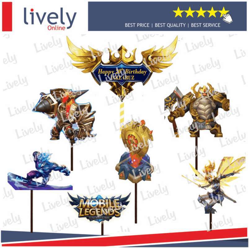 Promo Cake Topper Hbd Happy Birthday Nama Mobile Legends 05 Set Diskon ...