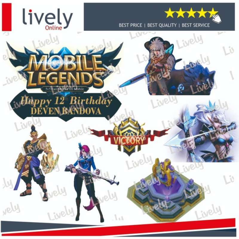 Promo Cake Topper Hbd Happy Birthday Nama Mobile Legends 06 Set Diskon ...